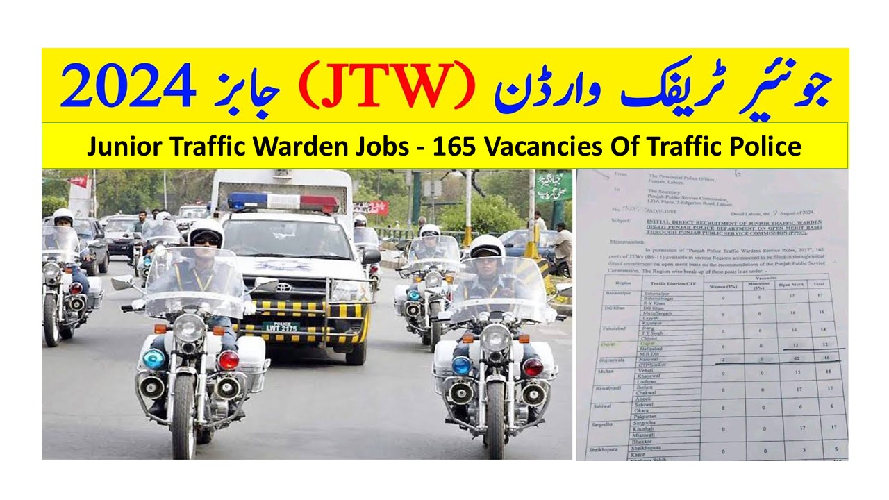 Junior Traffic Warden (BPS-11) Jobs 2024 - 165 Vacancies Of Traffic Police